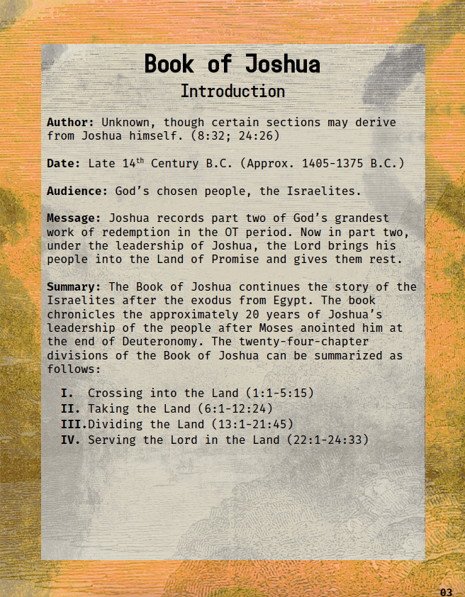 Book of Joshua: Study Guide (Digital Download) – CalvaryChurch